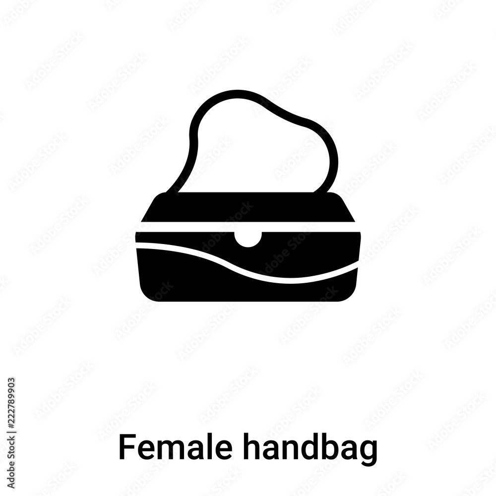 Female handbag icon vector isolated on white background, logo concept ...