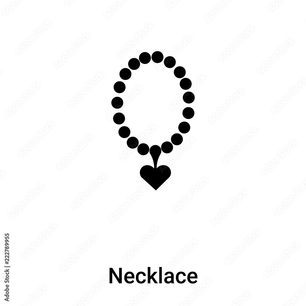 Necklace icon vector isolated on white background, logo concept of ...