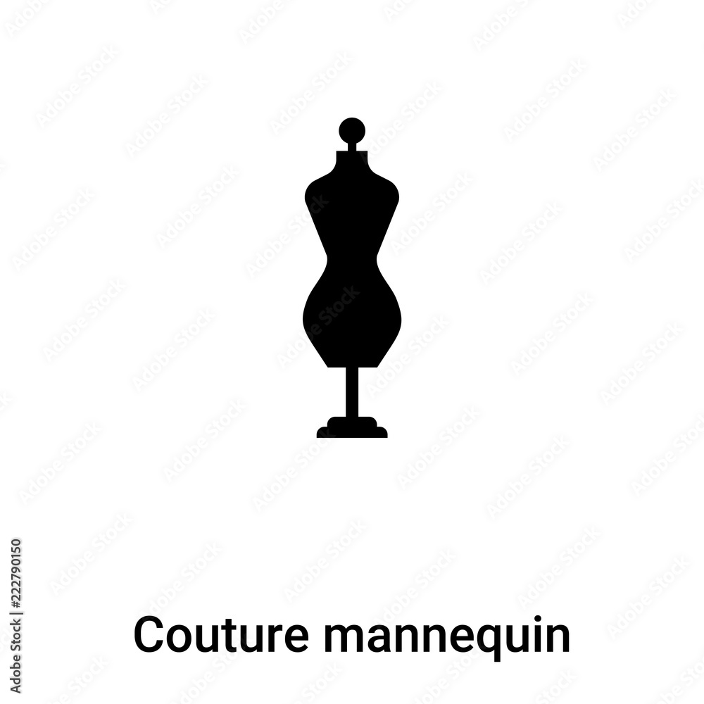 Couture mannequin icon vector isolated on white background, logo ...