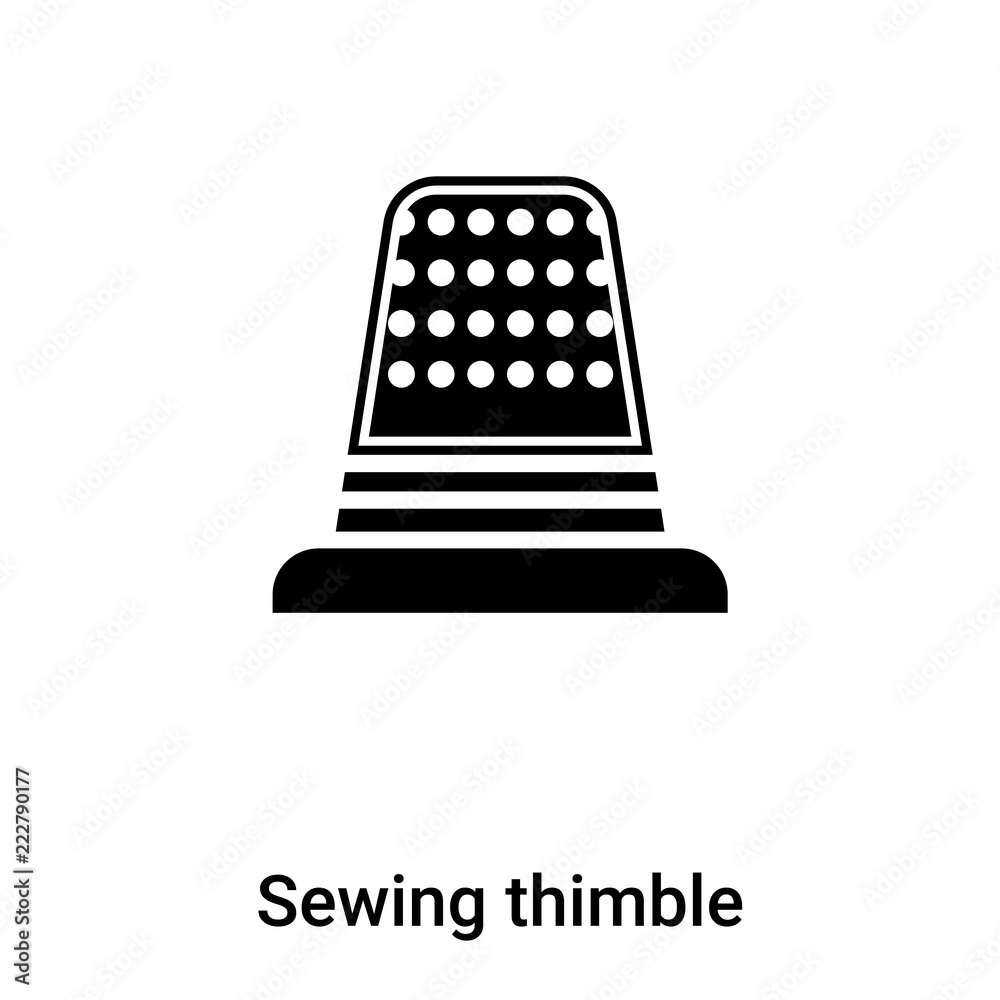 Sewing thimble black variant icon vector isolated on white background, logo concept of Sewing ...