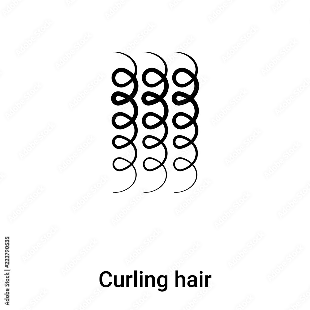 Curling hair icon vector isolated on white background, logo concept of ...