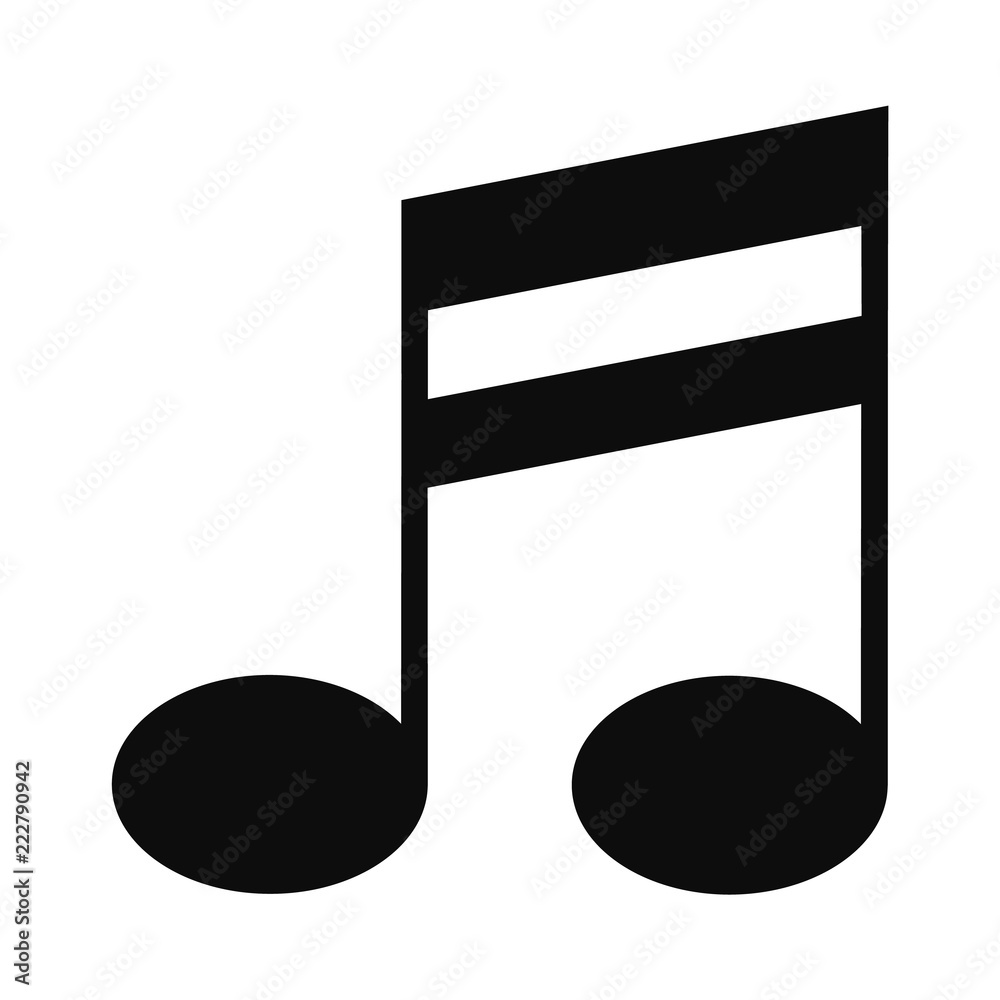 Double bar music note icon. Simple illustration of double bar music ...