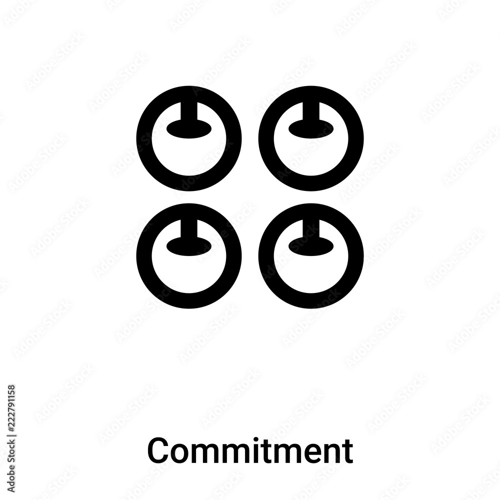 Commitment icon vector isolated on white background, logo concept of ...