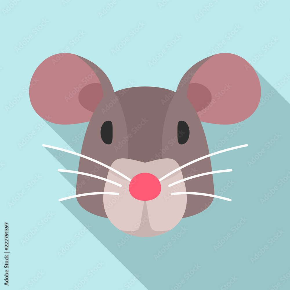 Mouse head icon. Flat illustration of mouse head vector icon for web ...
