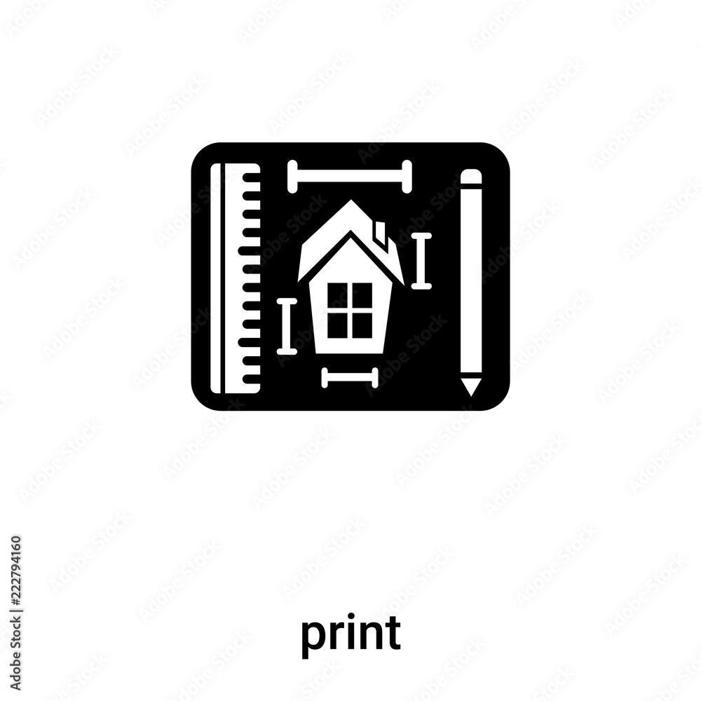 Blueprint icon vector isolated on white background, logo concept of ...