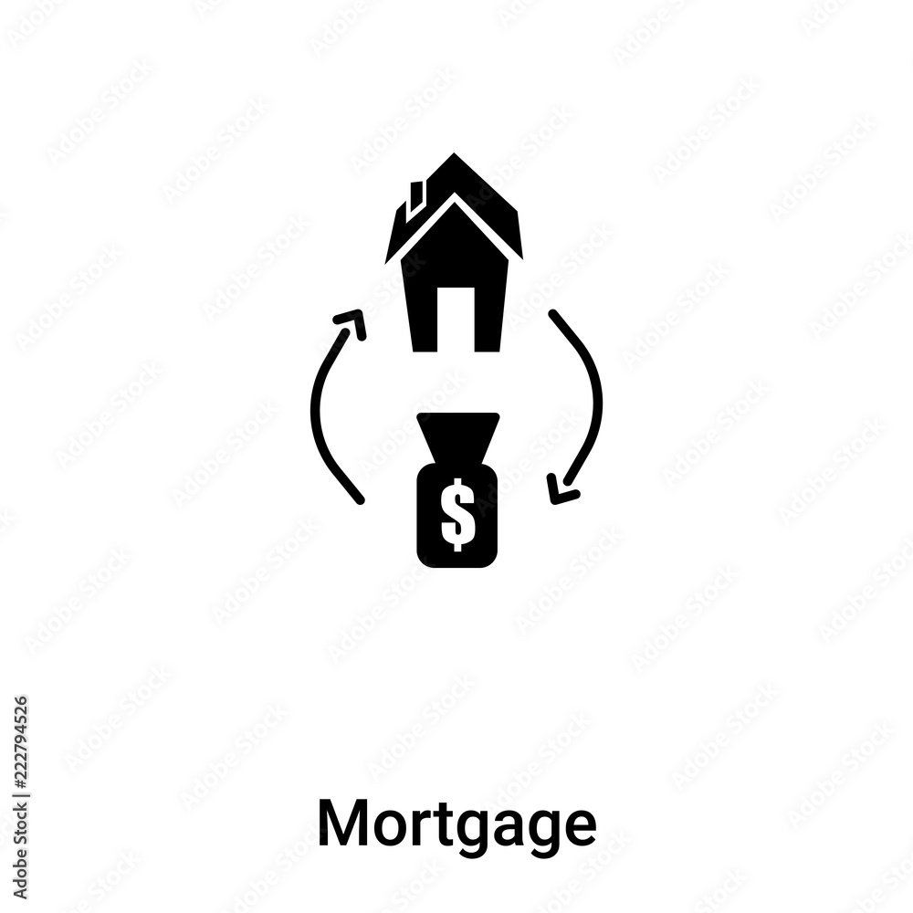 Mortgage icon vector isolated on white background, logo concept of ...