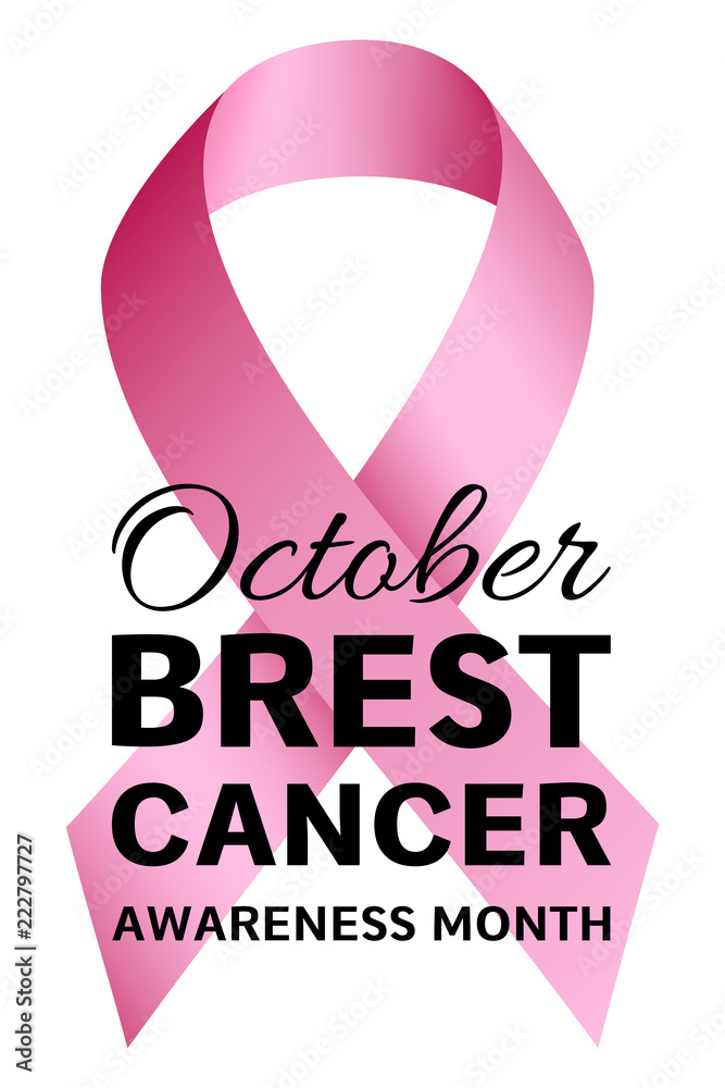 Breast cancer logo. Realistic illustration of breast cancer vector logo ...