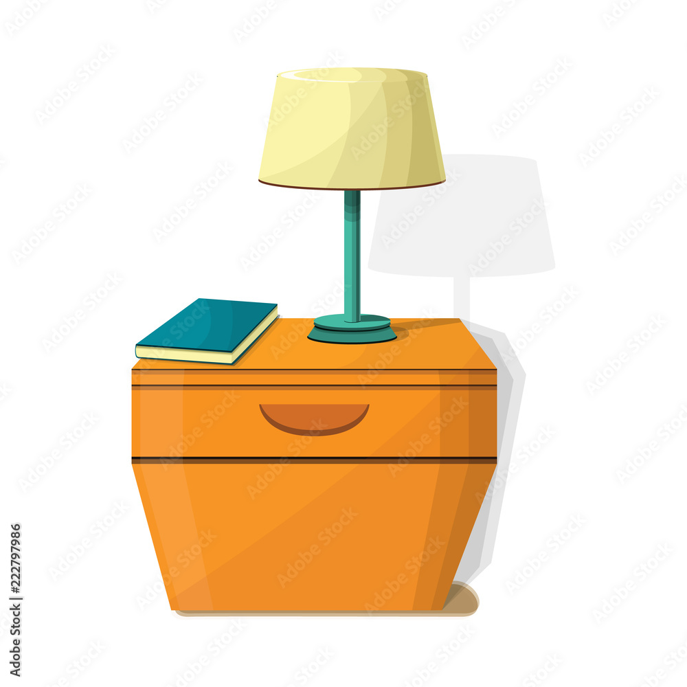Night stand lamp icon. Cartoon of night stand lamp vector icon for web ...