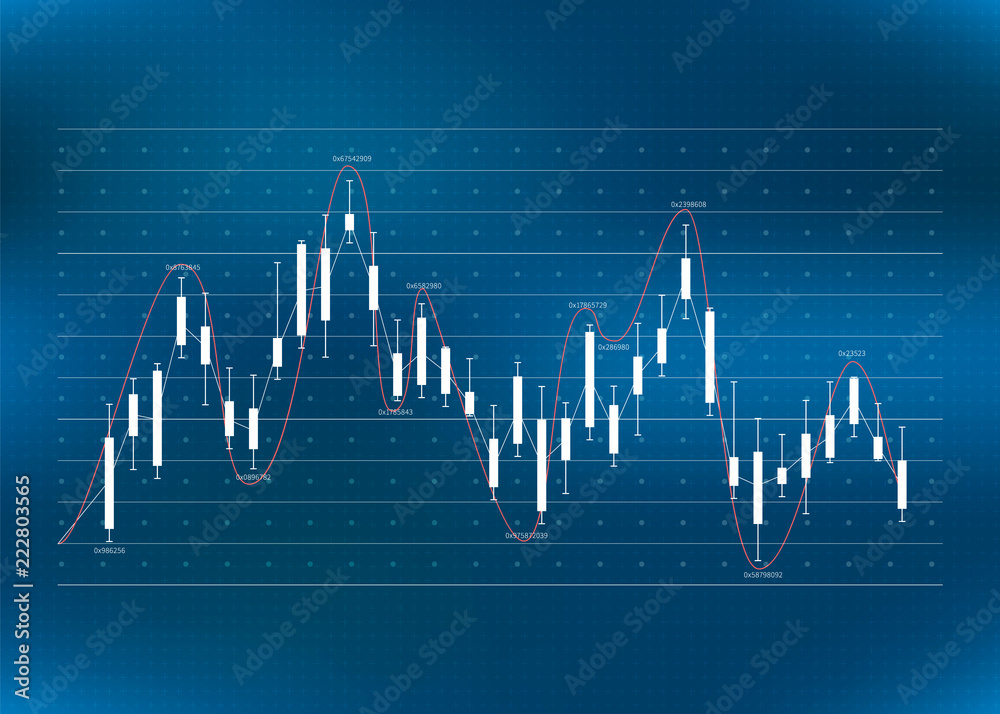 Bright detailed chart, futuristic concept on blue Stock Vector | Adobe ...
