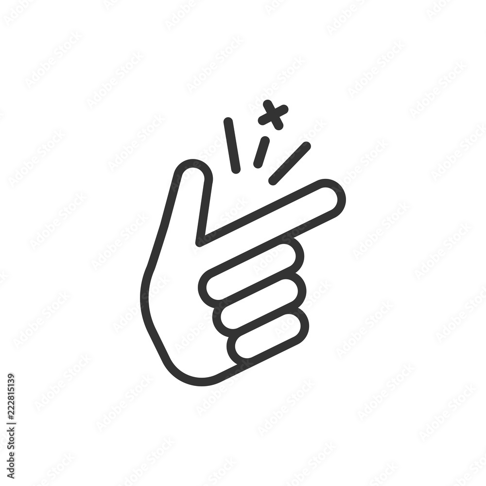 Finger snap icon in flat style. Fingers expression vector illustration ...