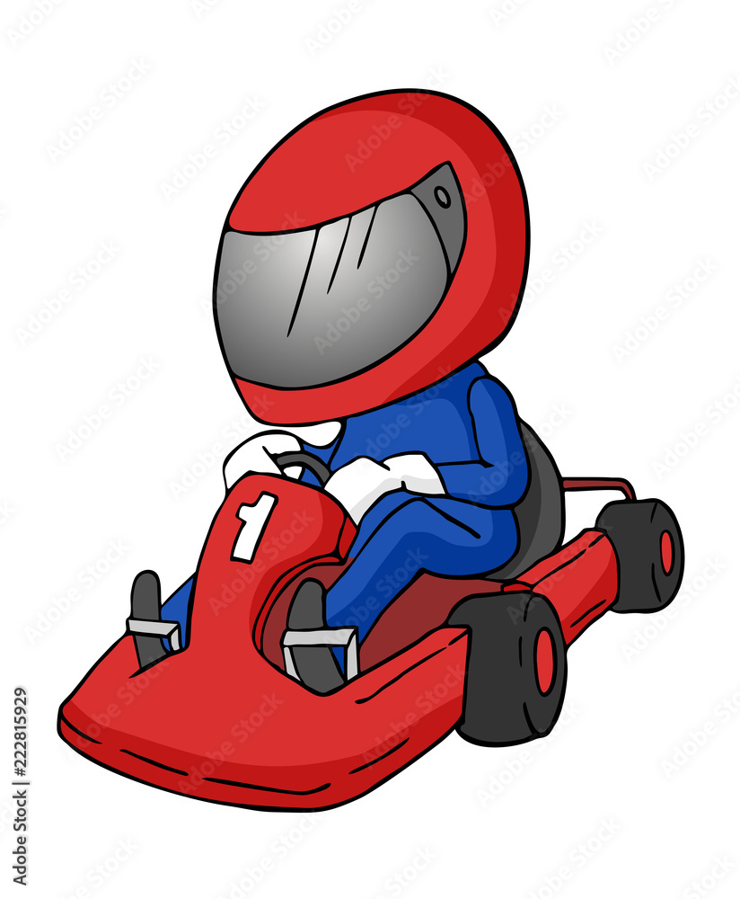 cartoon karting illustration Stock Vector | Adobe Stock