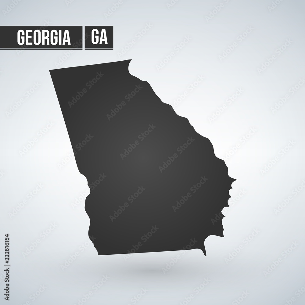 Georgia State vector map silhouette isolated on white background. Stock ...