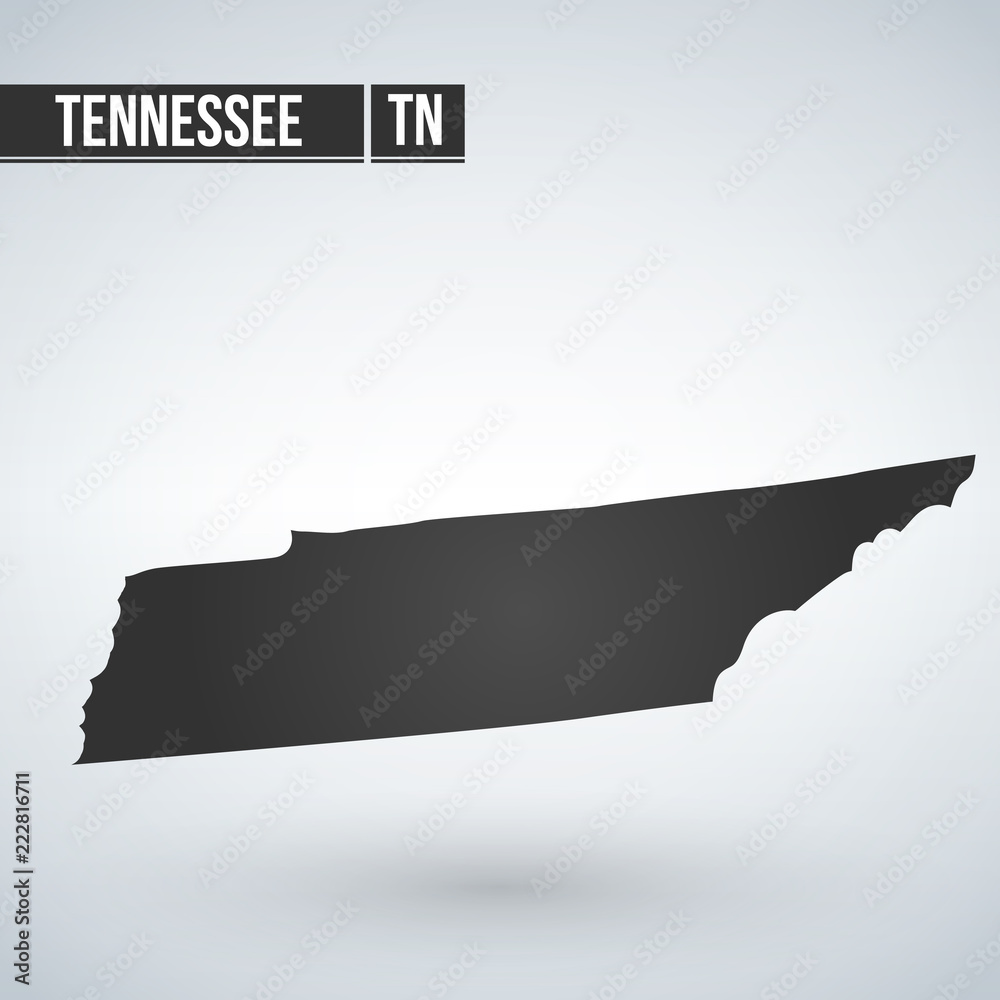map of the U.S. state of Tennessee vector illustration Stock Vector ...