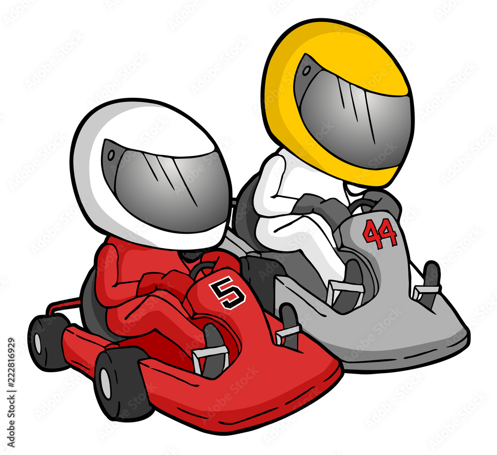 cartoon karting illustration Stock Vector | Adobe Stock