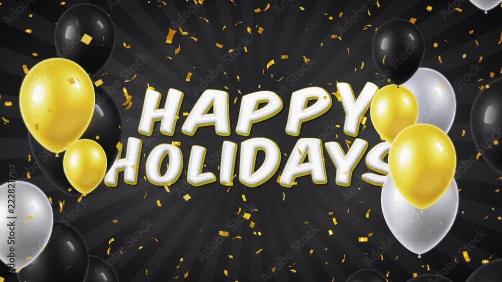 Vidéo Stock 04. Happy Holidays Text Appears on Confetti Popper ...