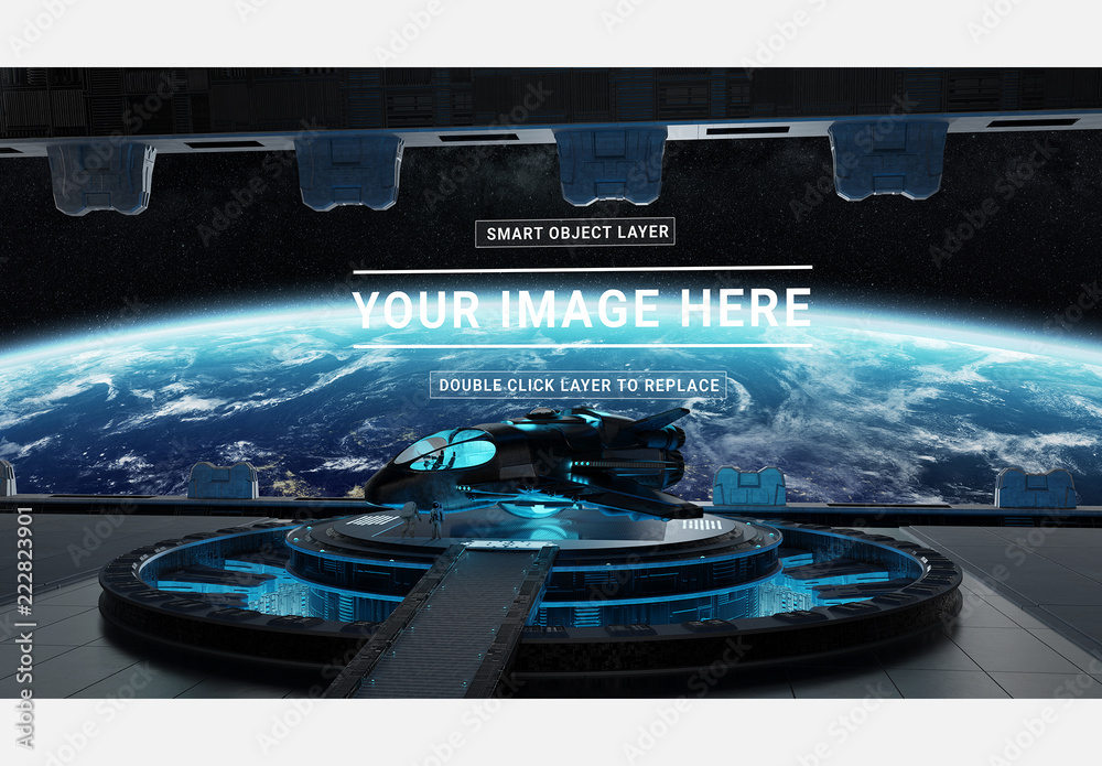 Spaceship Window Mockup Stock Template | Adobe Stock