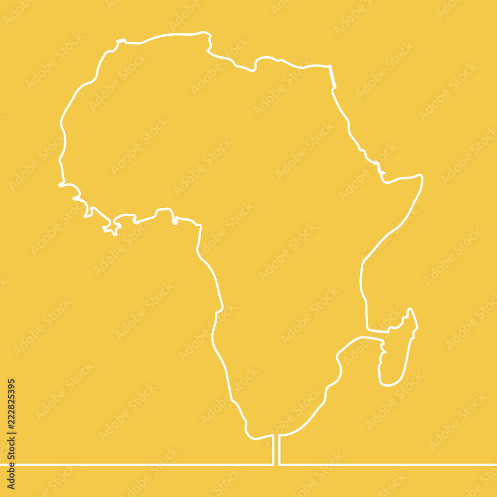 Continuous line drawing Map of Africa Vector Stock Vector | Adobe Stock