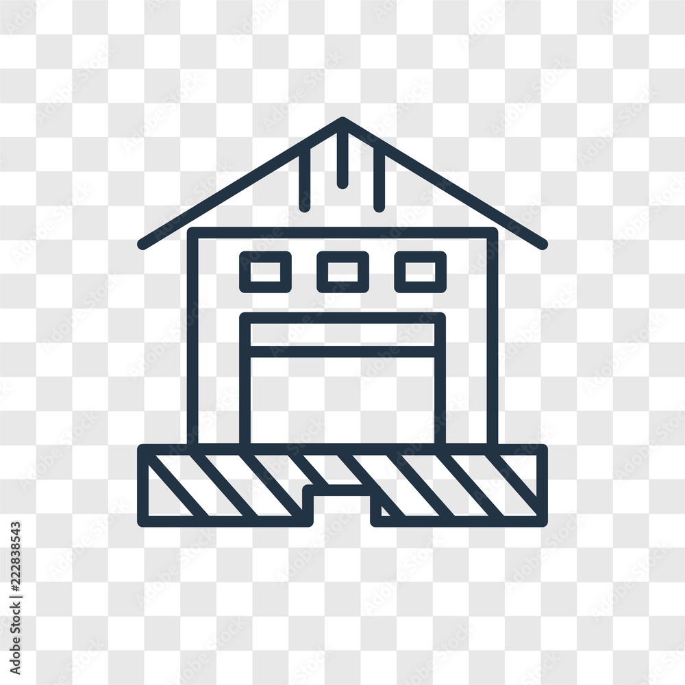 Warehouse vector icon isolated on transparent background, Warehouse ...