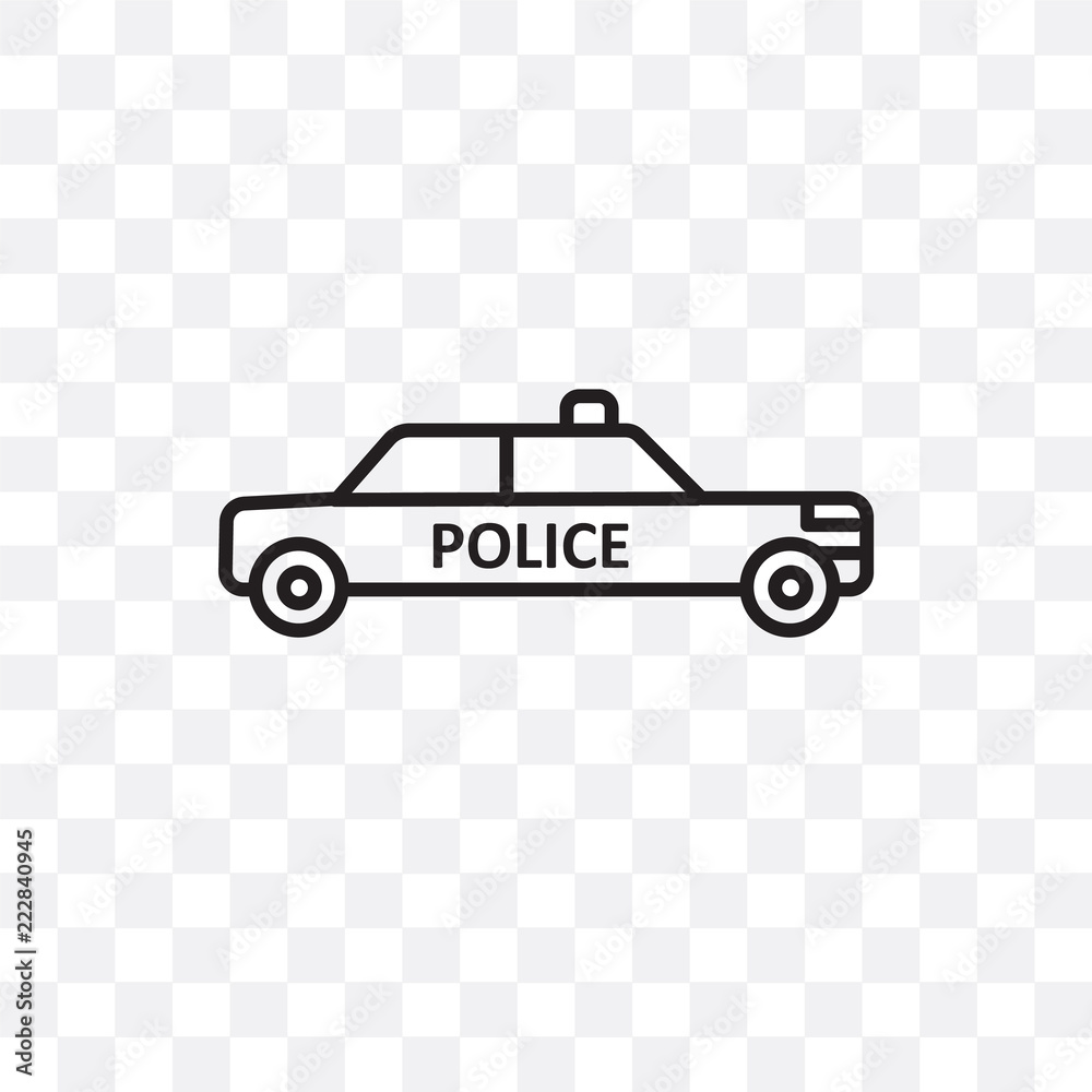 police car icon isolated on transparent background. Simple and editable ...