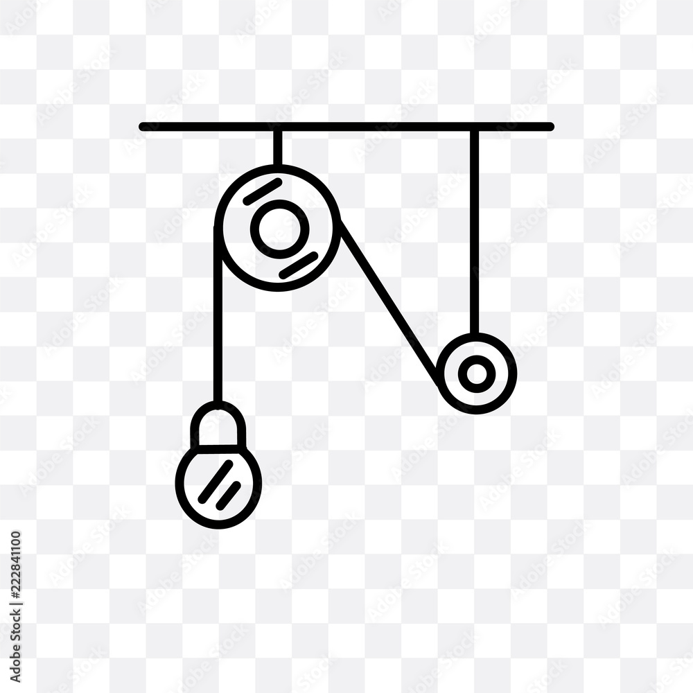 pulley icon isolated on transparent background. Simple and editable ...