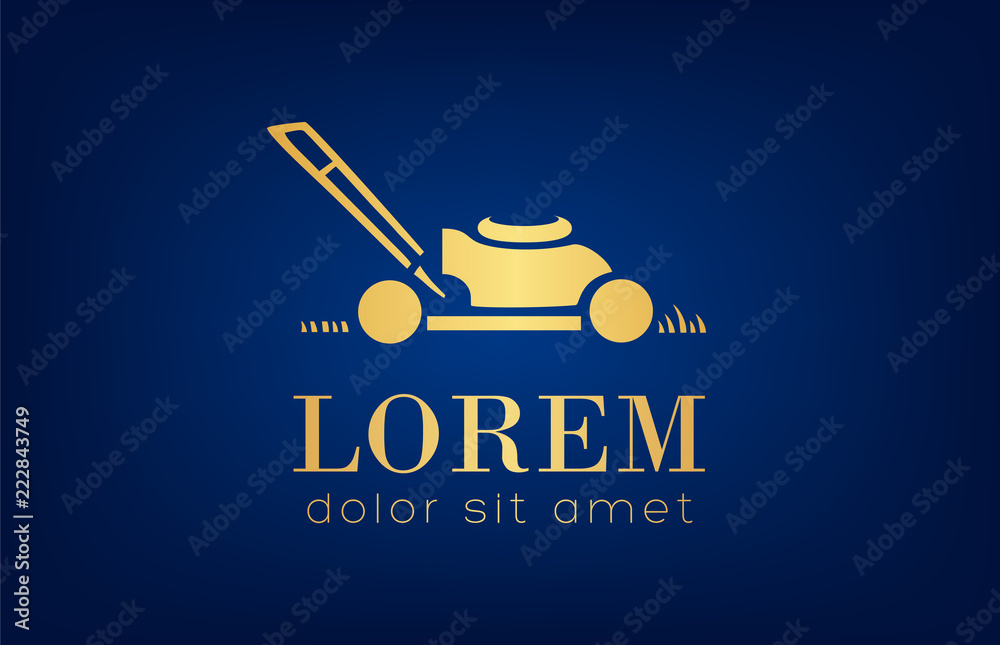 lawn mower logo vector Stock Vector | Adobe Stock