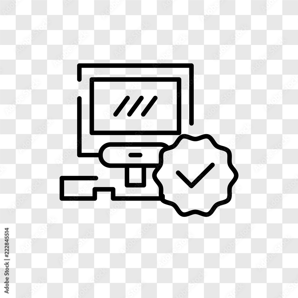 Monitor vector icon isolated on transparent background, Monitor logo ...