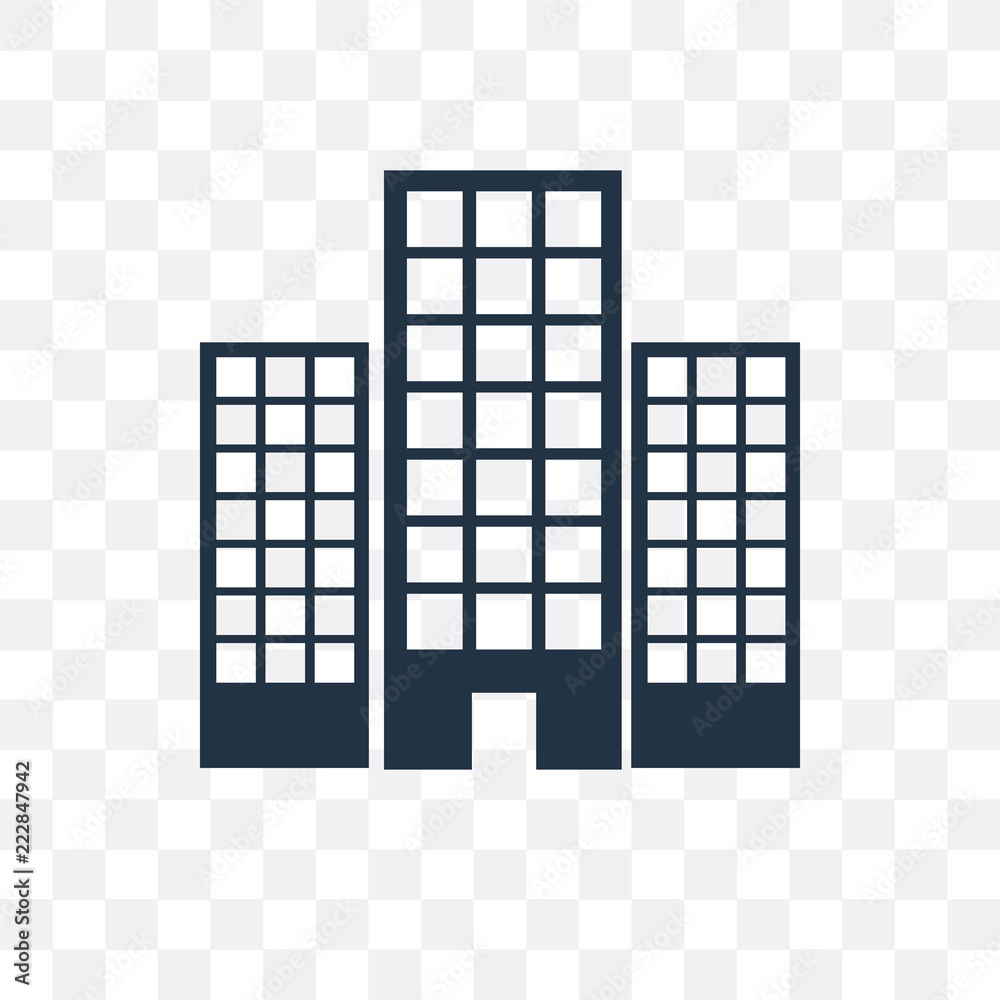 office block icon isolated on transparent background. Simple and ...