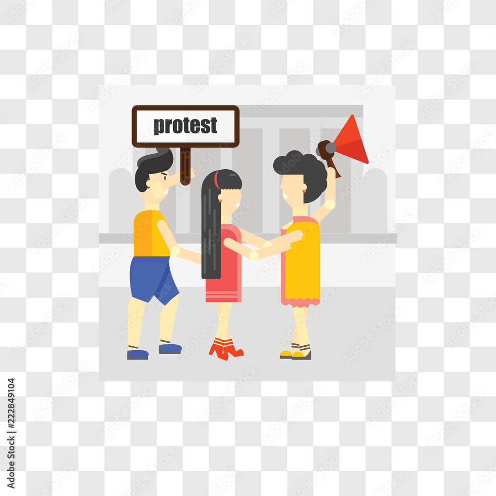 Protest vector icon isolated on transparent background, Protest logo ...