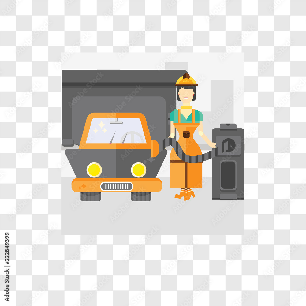 Gas station vector icon isolated on transparent background, Gas station ...
