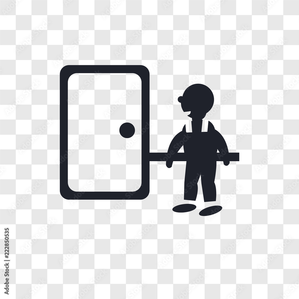 Man knocking a door vector icon isolated on transparent background, Man ...