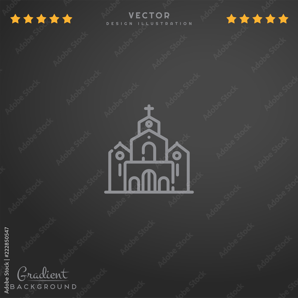 Premium Symbol of Church Related Vector Line Icon Isolated on Gradient ...