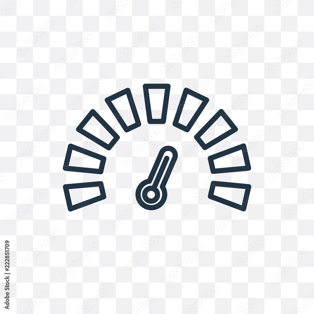 speedometer icon isolated on transparent background. Simple and ...