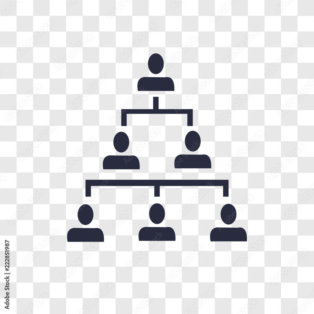 Hierarchical structure vector icon isolated on transparent background ...