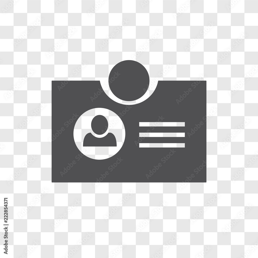 Id card vector icon isolated on transparent background, Id card logo ...