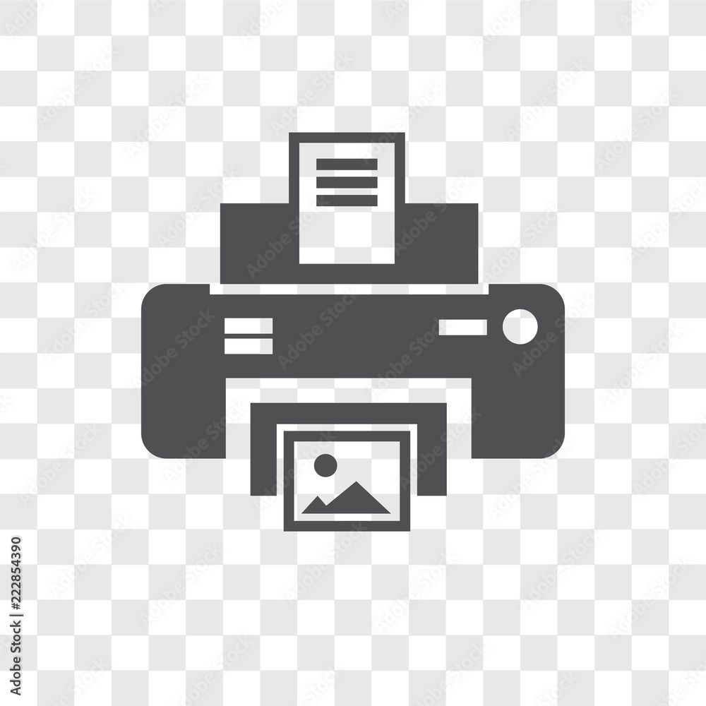 Print vector icon isolated on transparent background, Print logo design ...