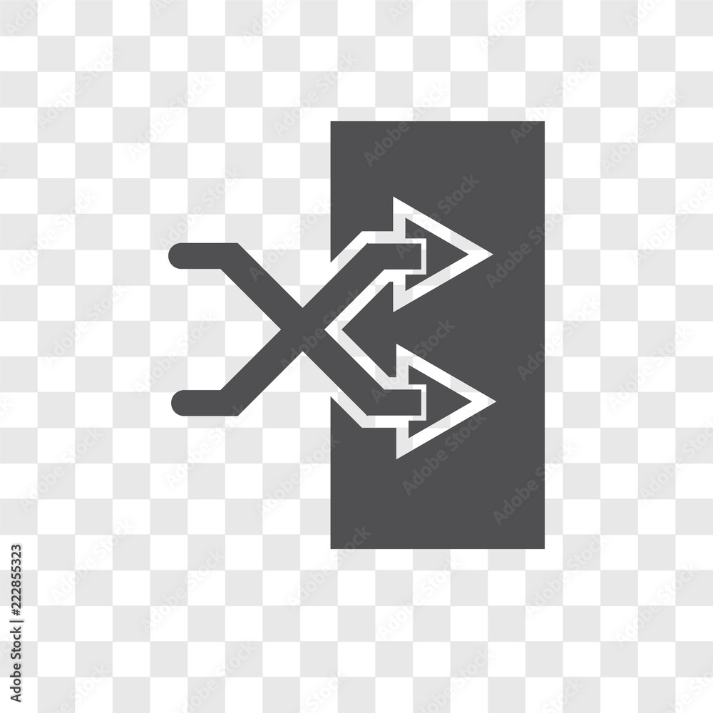 Shuffle vector icon isolated on transparent background, Shuffle logo ...