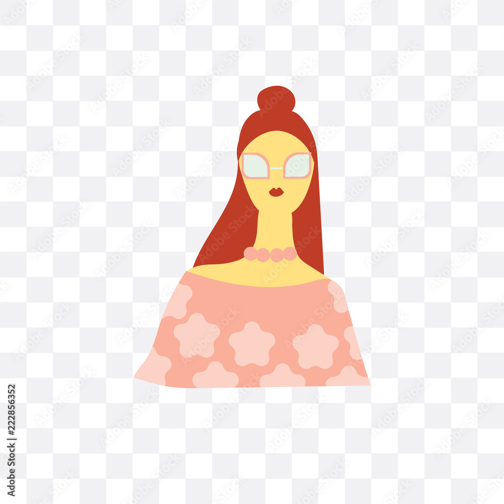 beautiful girl icon isolated on transparent background. Simple and ...