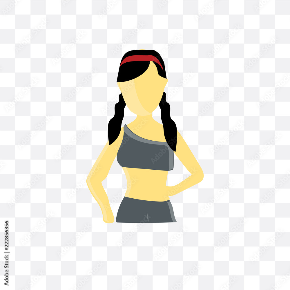 beautiful girl icon isolated on transparent background. Simple and ...