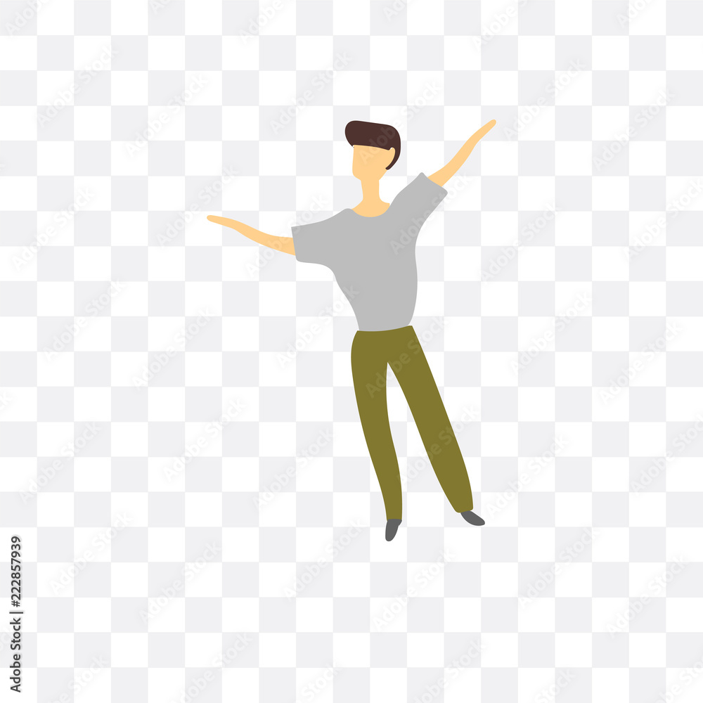 dancing man icon isolated on transparent background. Simple and ...
