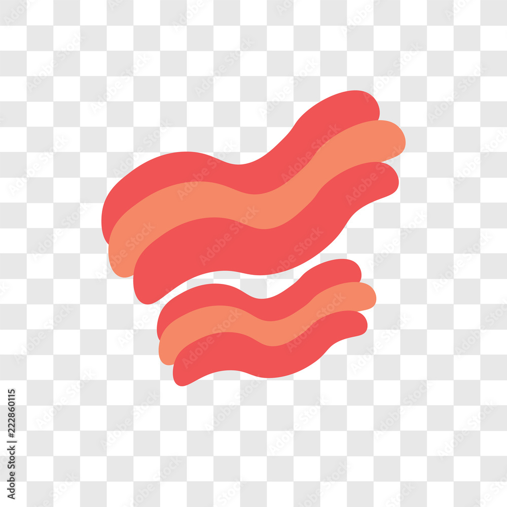 Bacon vector icon isolated on transparent background, Bacon logo design ...