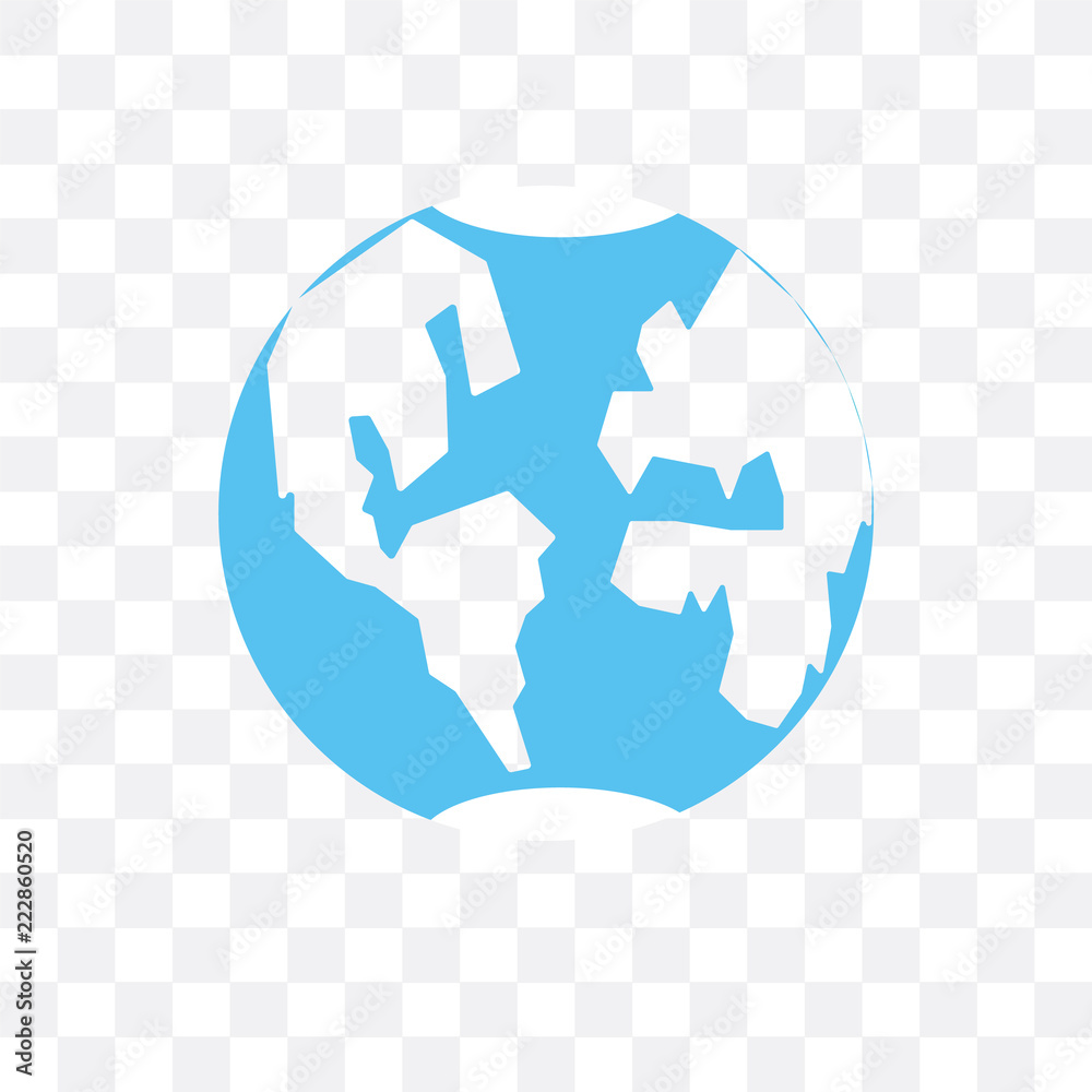 planet earth icon isolated on transparent background. Simple and ...
