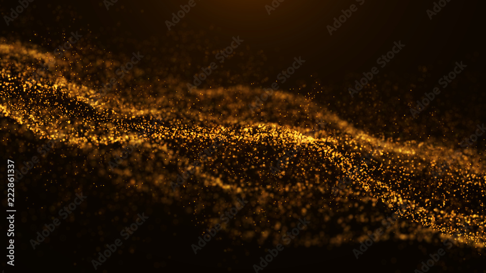 Wave of particles. Abstract particle. Data visualization. Abstract ...