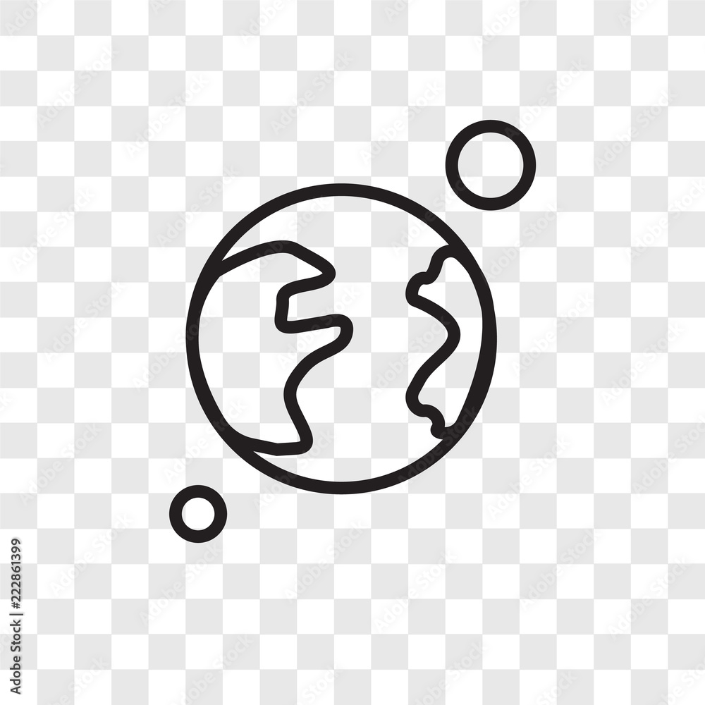 Planet earth vector icon isolated on transparent background, Planet ...