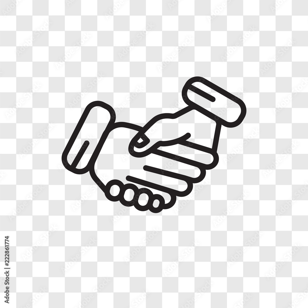 Handshake vector icon isolated on transparent background, Handshake ...