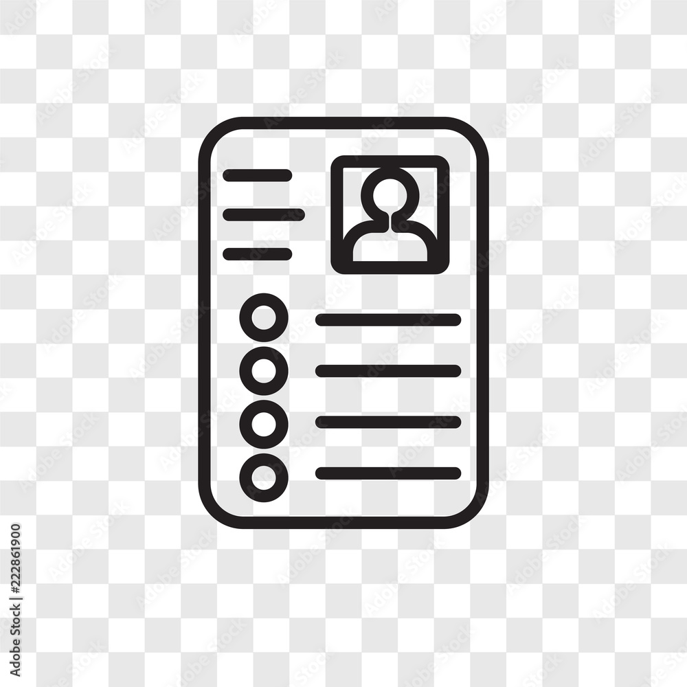 Curriculum vector icon isolated on transparent background, Curriculum ...