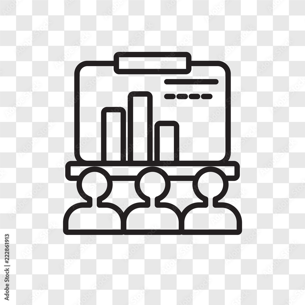 Presentation vector icon isolated on transparent background ...