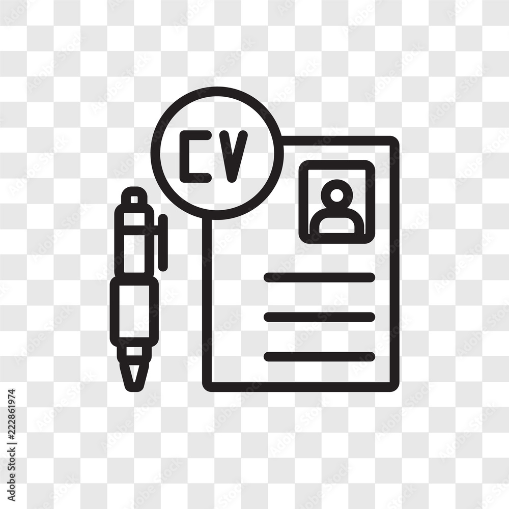 Curriculum vitae vector icon isolated on transparent background ...