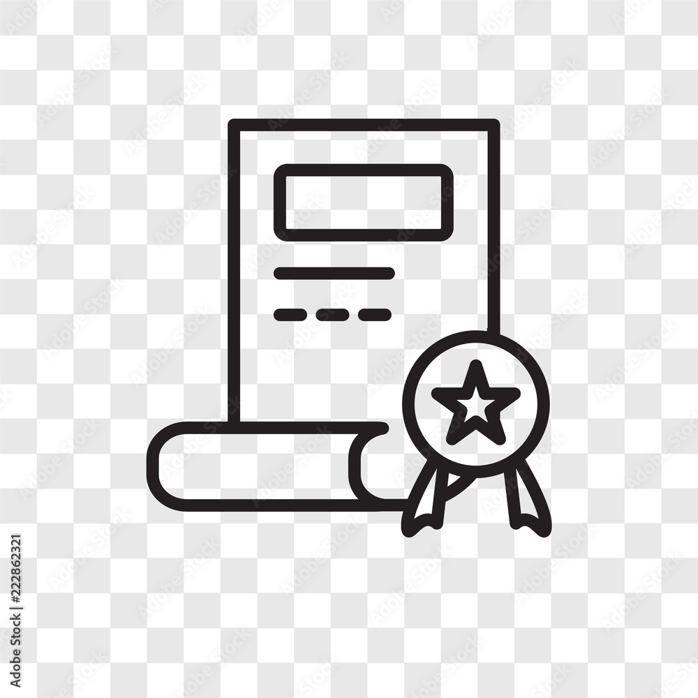 Diploma vector icon isolated on transparent background, Diploma logo ...