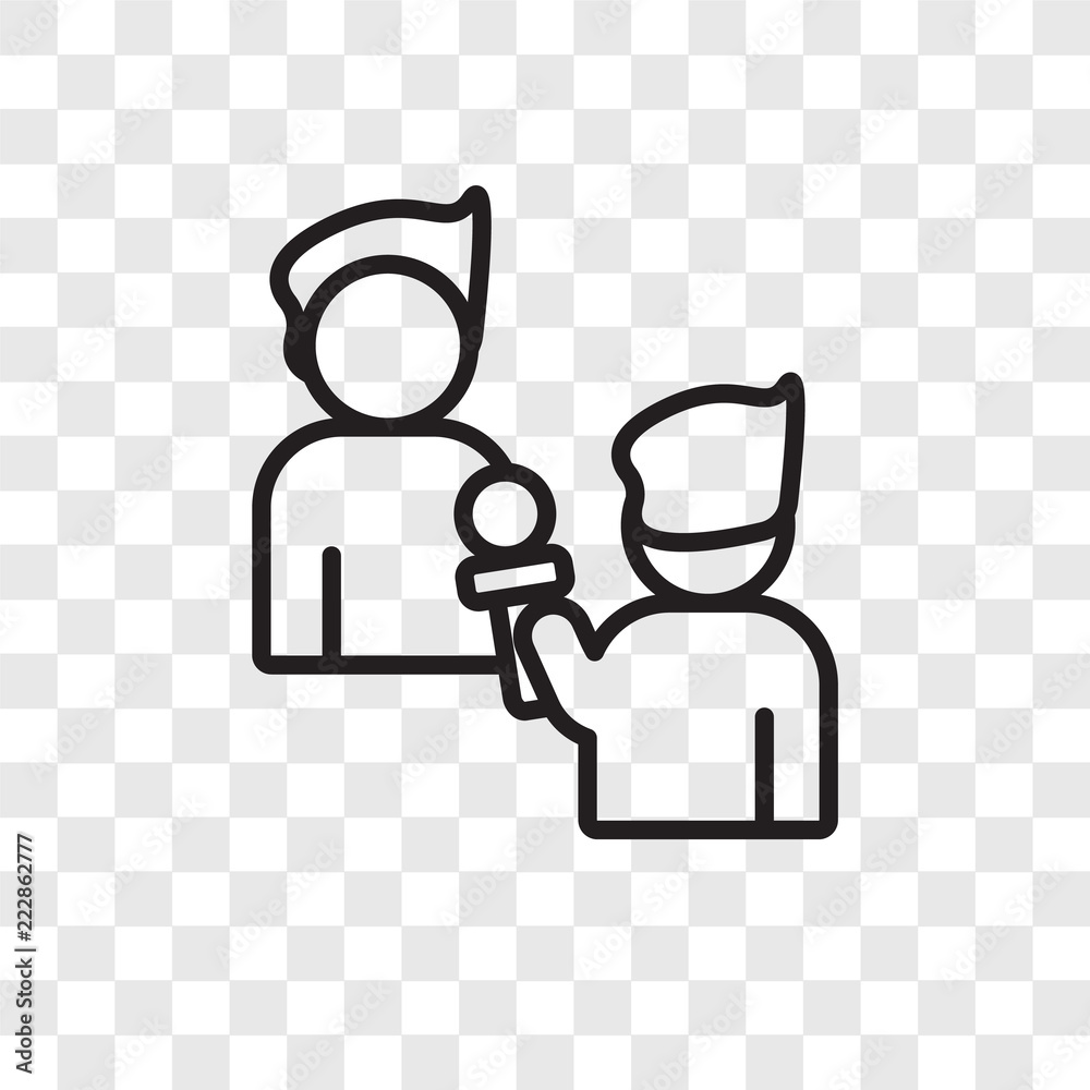 Interview vector icon isolated on transparent background, Interview ...