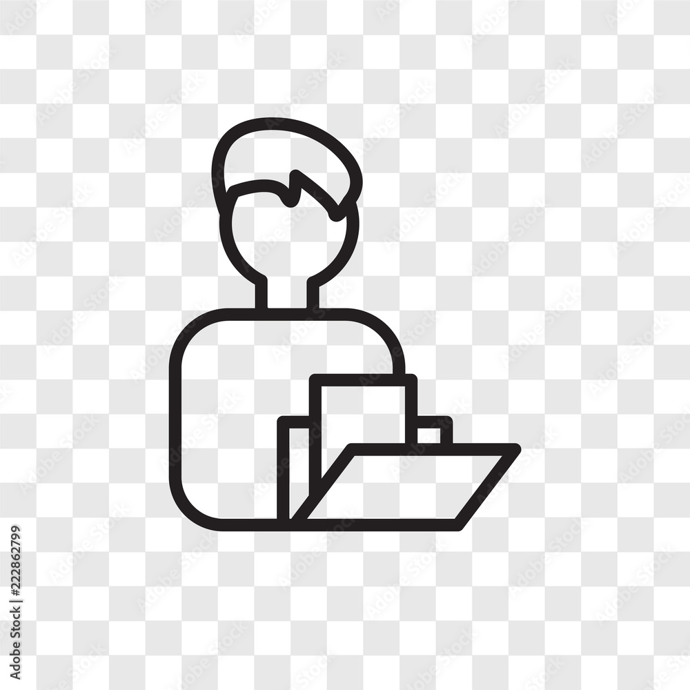 Personal profile vector icon isolated on transparent background ...